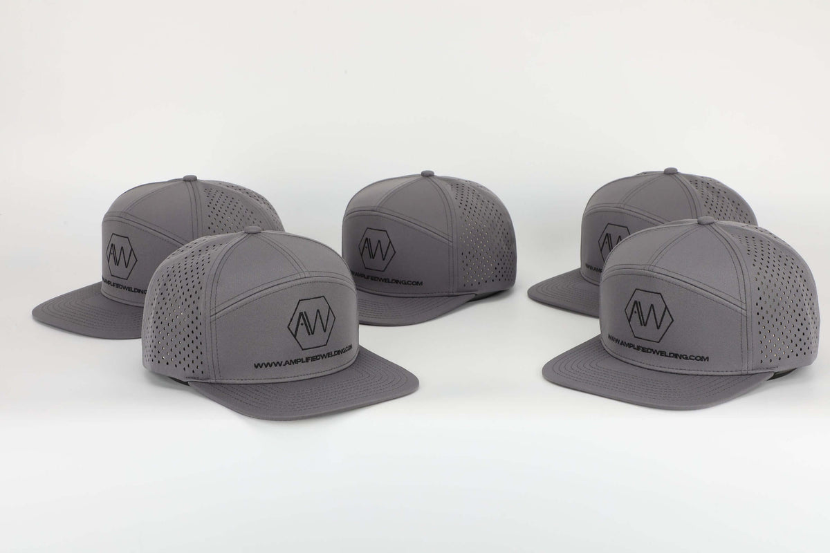 AW 7 Panel SnapBack Hat – Gray | Amplified Welding
